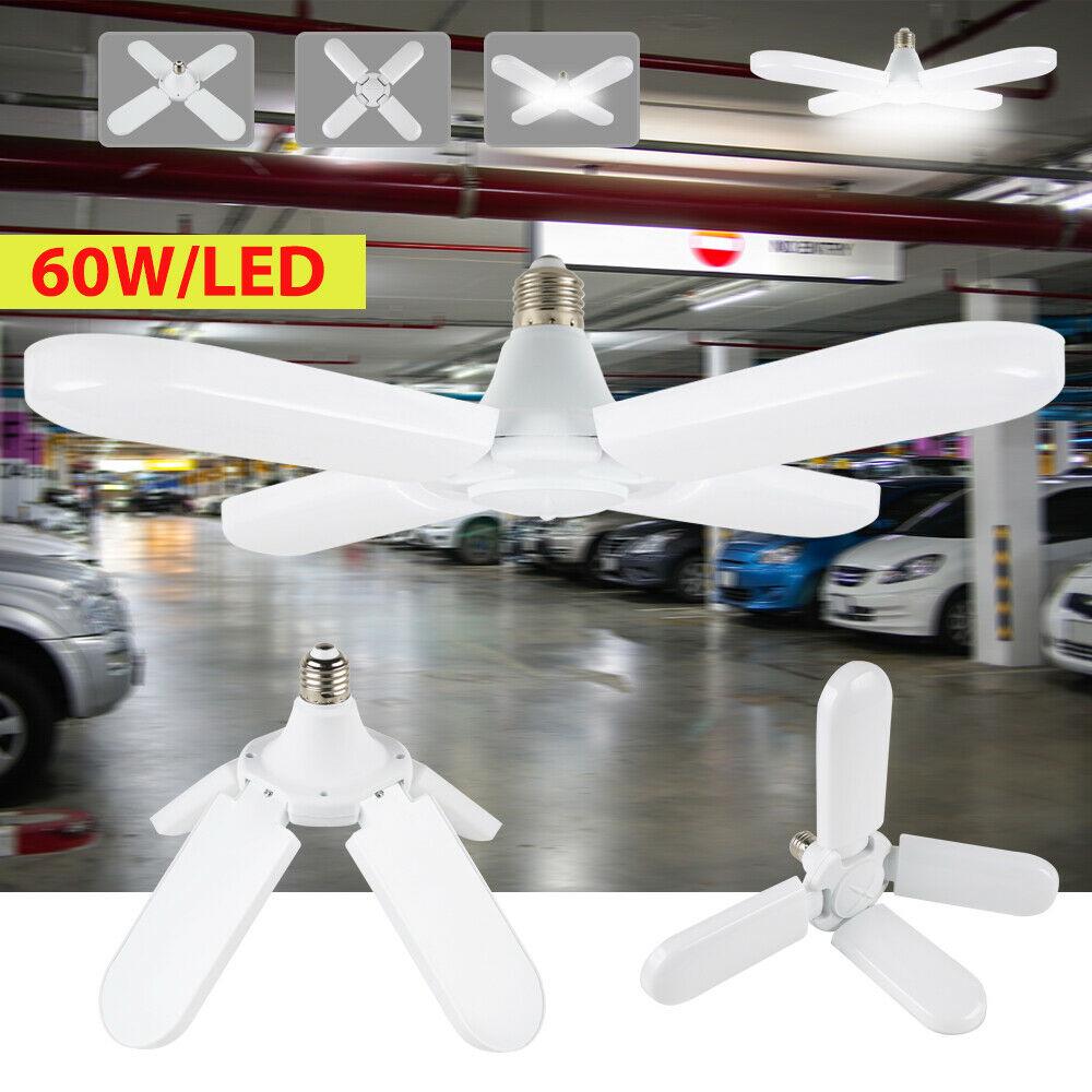 E27 4/5 Blades LED Work Shop Garage Lights Deformable Ceiling Light ...