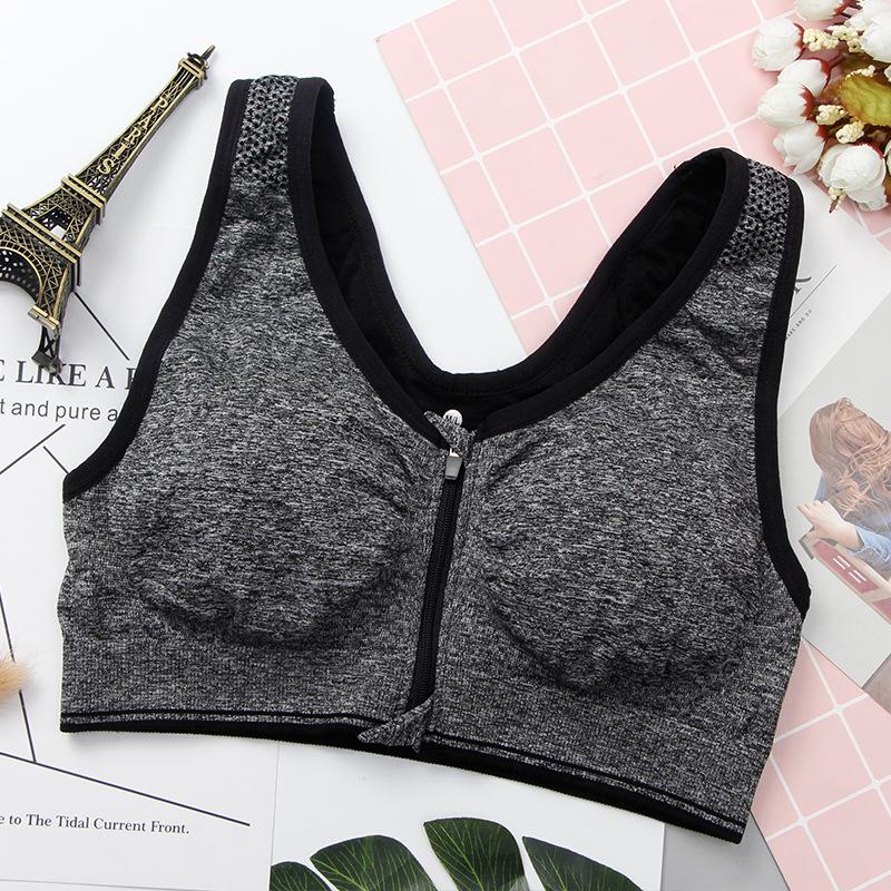 Cheap Women Plus Size Zips Sport Bra Training Fitness Exercise Running ...