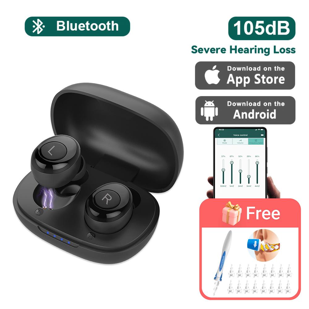 Buy Rechargeable Hearing Aids CIC Hearing Aid with Bluetooth APP ...
