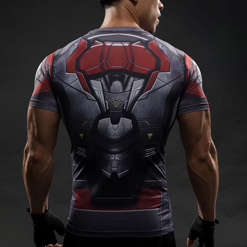 Buy TUNSECHY Compression Shirt 3D Printed T-shirt Tight-fitting Quick ...
