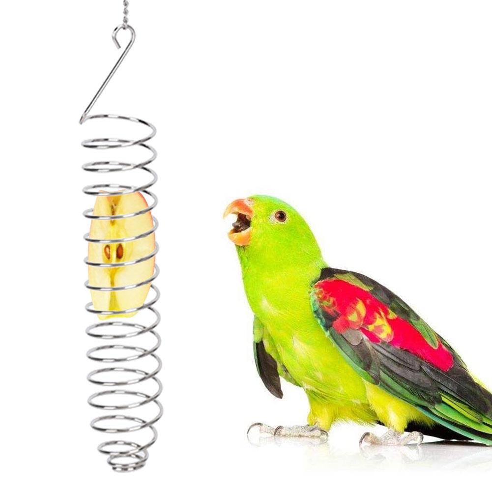 Buy Stainless Steel Bird Food Holder Basket Parrots Hanging Treat ...