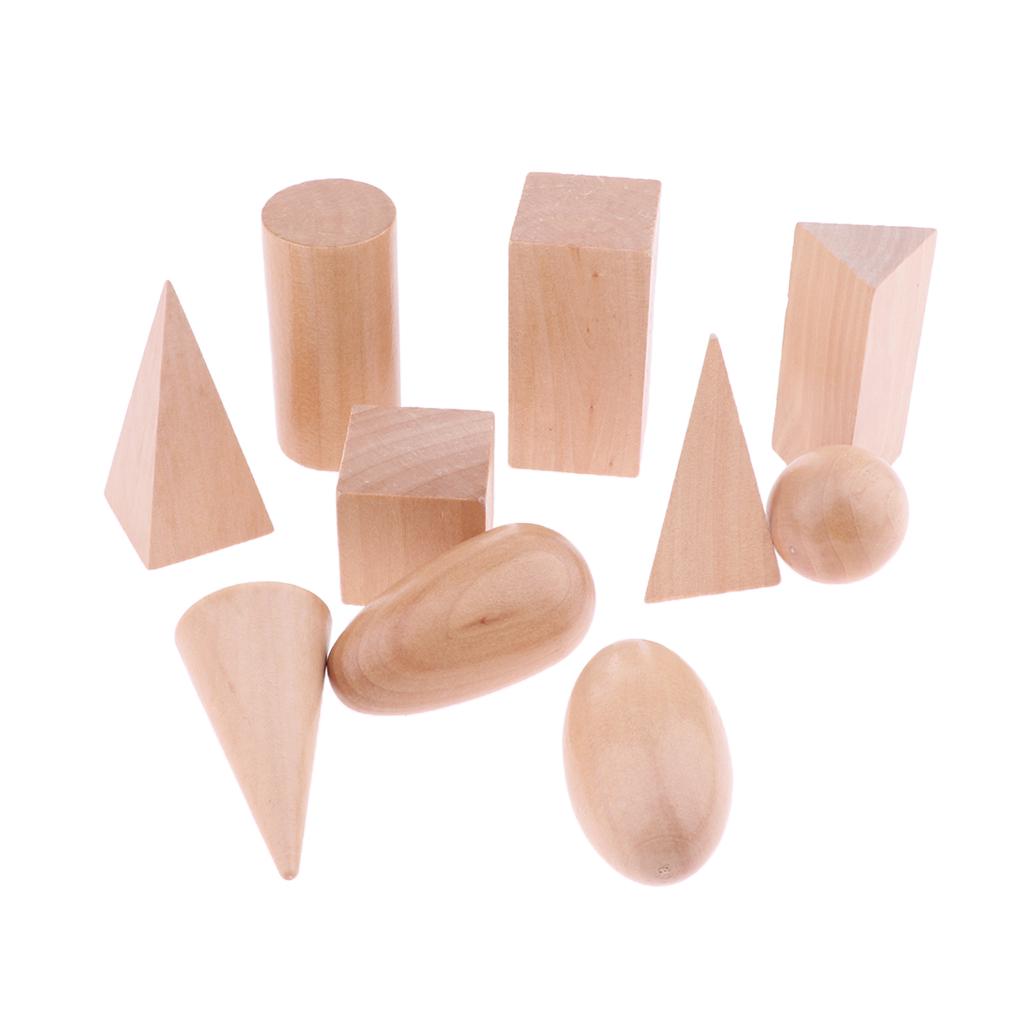 Buy Kids Geometric Wooden Blocks Montessori Game Toys with Bag at ...