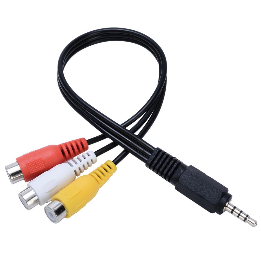 Buy Maijiabao 3.5mm Mini Aux Male Stereo Right to 3 RCA Female Audio ...