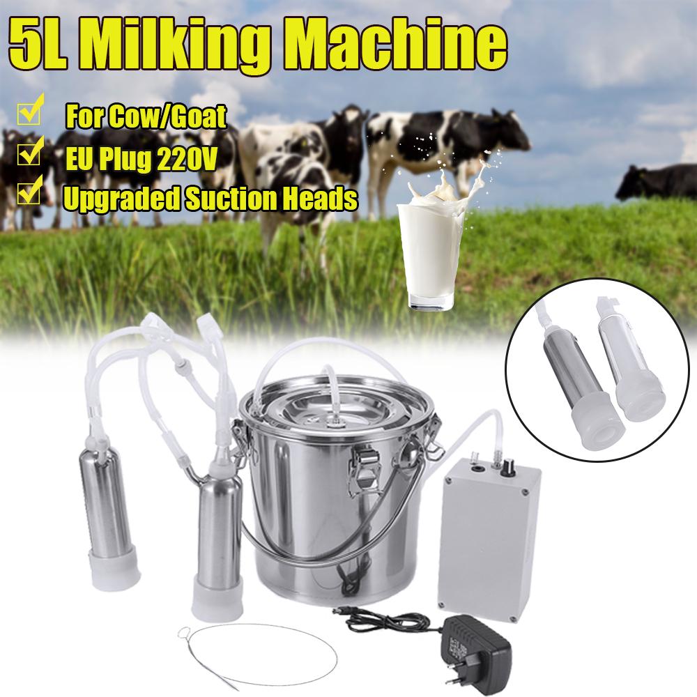 Buy 5L Dual Head Farm Milking Machine Cow Goat Sheep Milker Portable ...