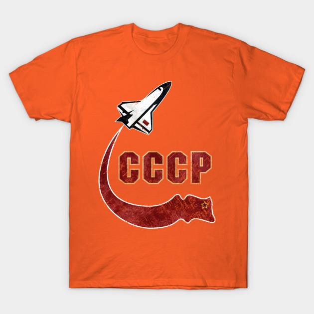 Buy Men Premium Cotton Harajuku T Shirt Cccp Space Program Print Men's ...