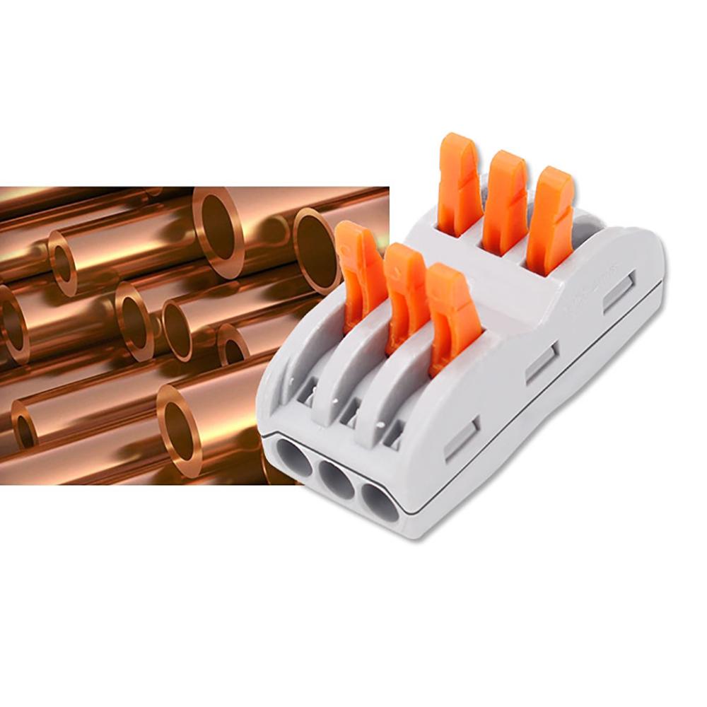 10pcs 2/3 Way Reusable Spring Lever Terminal Block Electric Cable ...