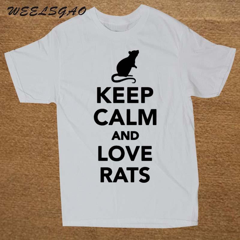 Buy WEELSGAO Keep Calm And Love Rats Fashion Casual Funny Mans T Shirt ...