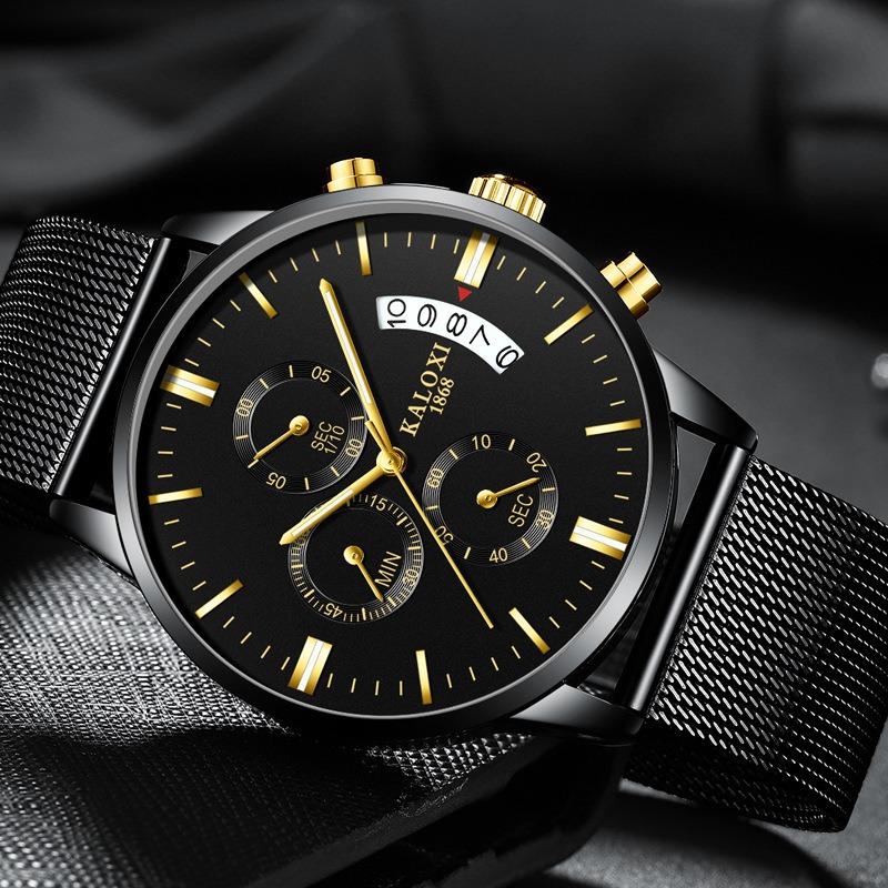 Buy Men's Quartz Sport Watch Luminous Display Date Stainless Steel Mesh ...