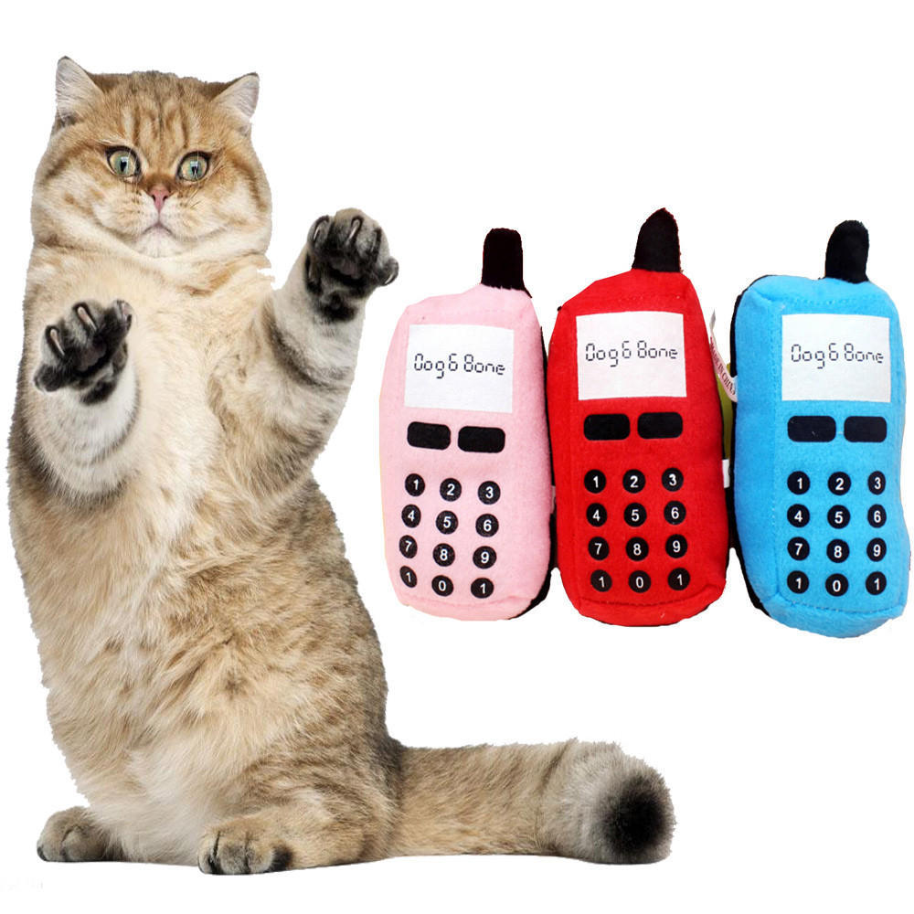 Buy Colorful Pet Puppy Dogs Chew Cute Phone Shape Play Squeaky Sound ...