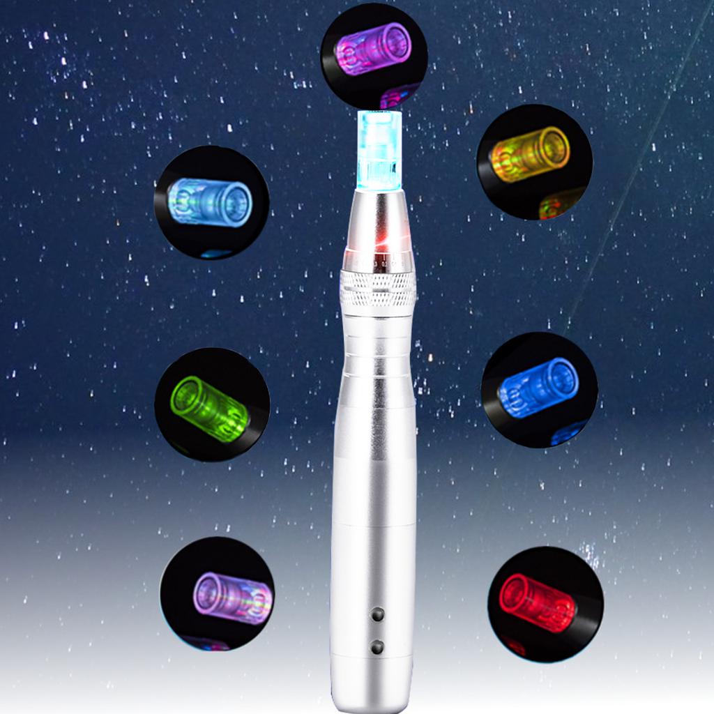 Buy 7 Lights LED Wireless Auto Micro Needle Electric Derma Pen ...