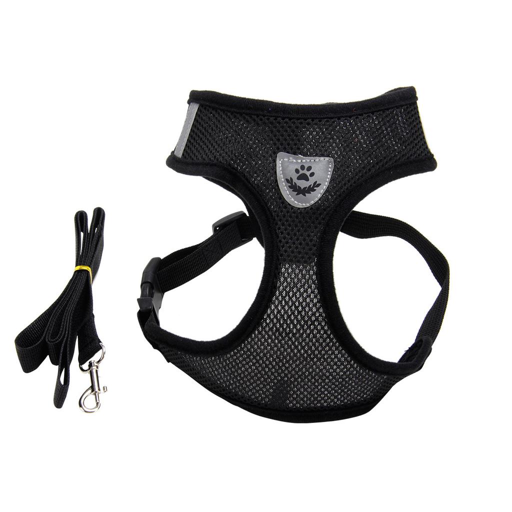 Buy Cat Dog Harness Traction Rope Set Pet Chest Back Traction Mesh Set ...