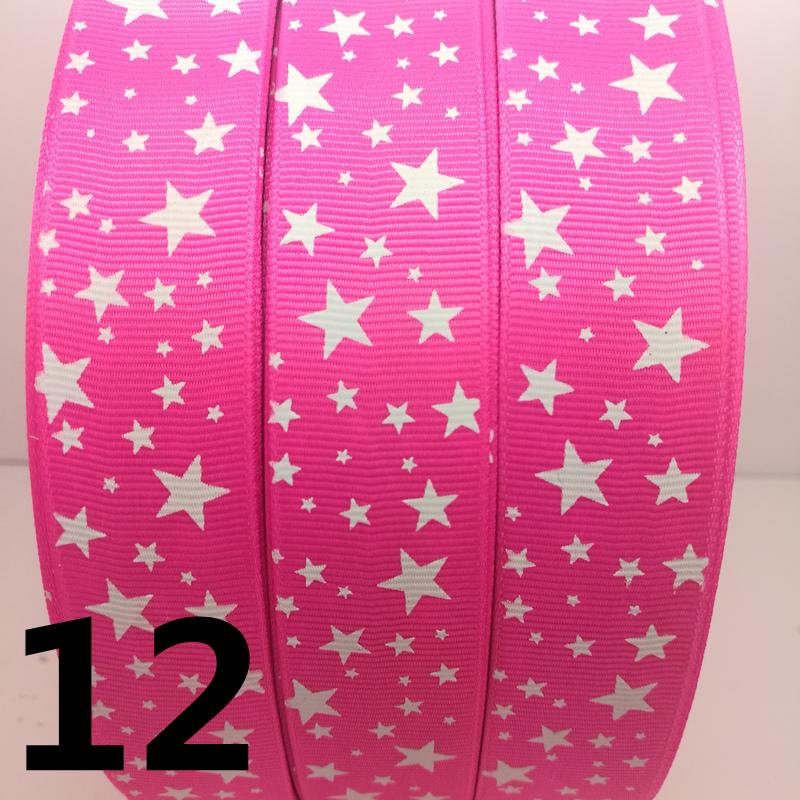 Buy 5yards 25mm(1 Inch) Wide Printing Stars Grosgrain Ribbon Wedding ...