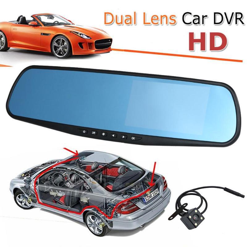 Car Camera Rearview Dual Lens Mirror Auto Dvrs Cars Parking Video 1080p ...
