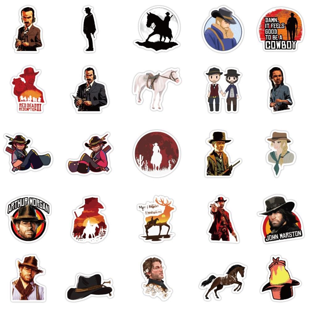 Kjøp 50PCs Kids Stickers Red Dead Redemption Game Stickers Waterproof ...