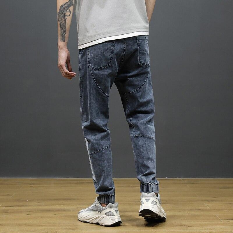 Buy Jogger Pants Men Jeans Spring And Autumn Elastic Waist Drawstring ...