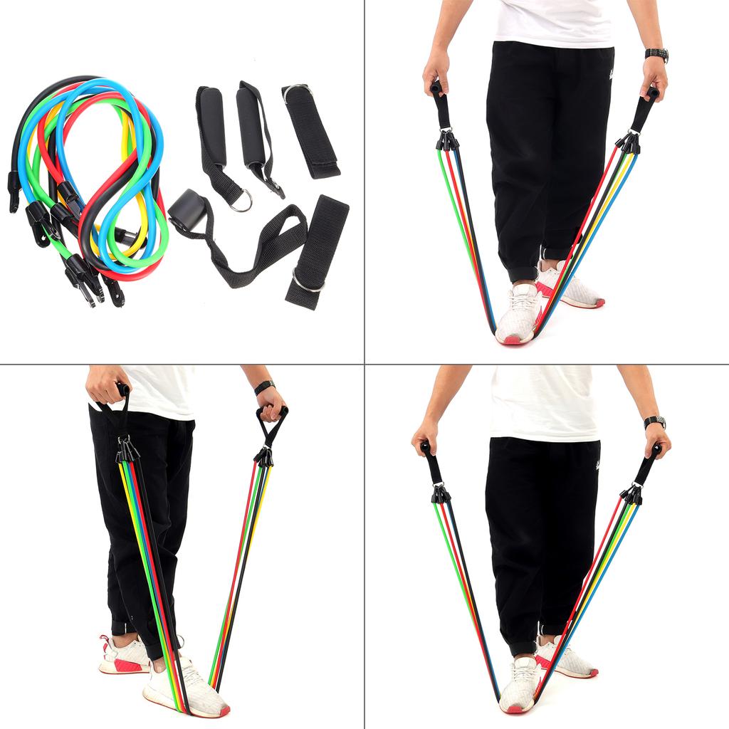 Buy 11pcs / Set Natural Rubber Latex Fitness Resistance Bands Elastic ...