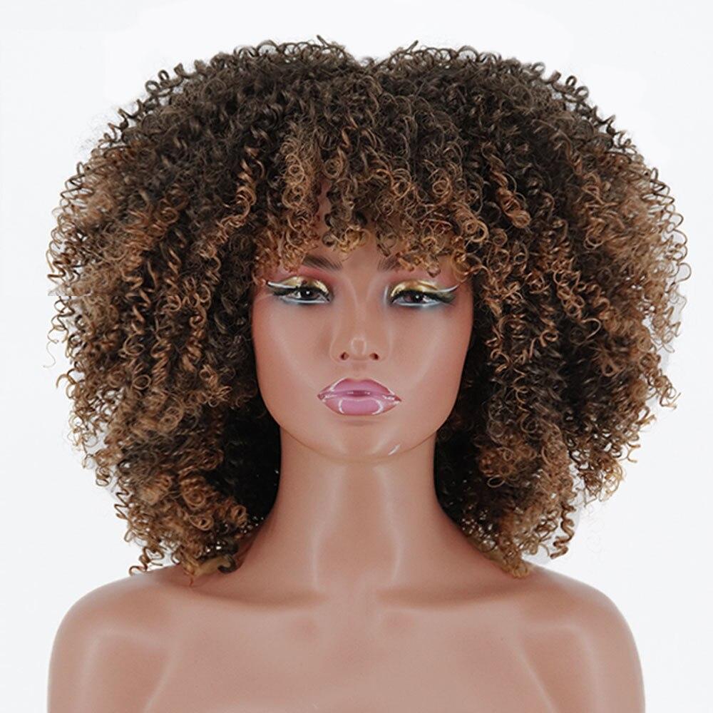 Buy Missqueen Short Afro Kinky Colly Wigs For Black Women African Cosplay Wigs Blonde Brown High