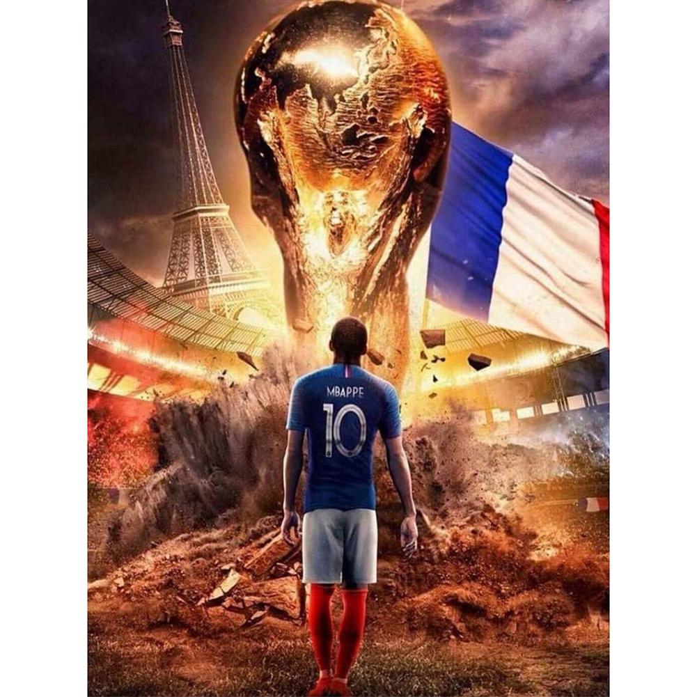 5D DIY Tam Kare Matkap Elmas Boyama Futbol Mbappe Rhinestone Sanat ...