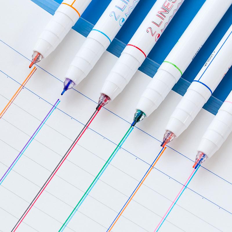 Buy 2 Lines Pen Set Double Line Red Blue Color Fine Tip Art Drawing ...