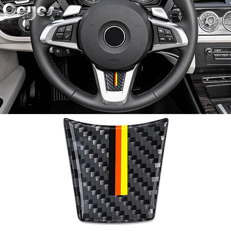 Buy Ceyes 1PC 3D Sticker Carbon Fiber Steering Wheel Sticker Decal Car ...