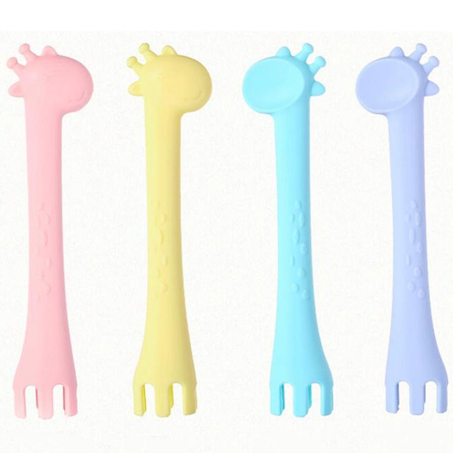Buy Teether Silicone Baby Training Spoon BPA Free Soft Tableware ...