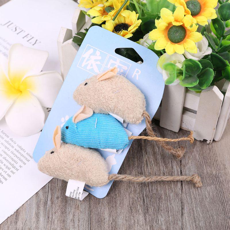 3Pcs/Set Rat Squeak Noise Sound Toy Pet Cat Kitten Scratching Plush ...