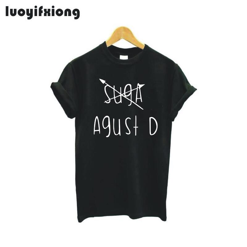 Kaufe Agust D T-Shirt Women Tops Summer Casual Letter Print T Shirt ...