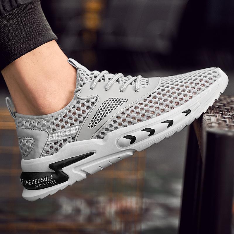 Buy New Summer Hollow Out Breathable Fashion Mesh Shoes Men's Thin Student Leisure Sports Mesh ...