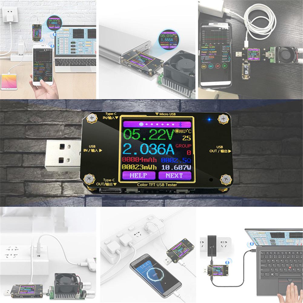 Buy A3 USB Tester Color A3-B Bluetooth Type-C Digital Voltmeter Dc ...