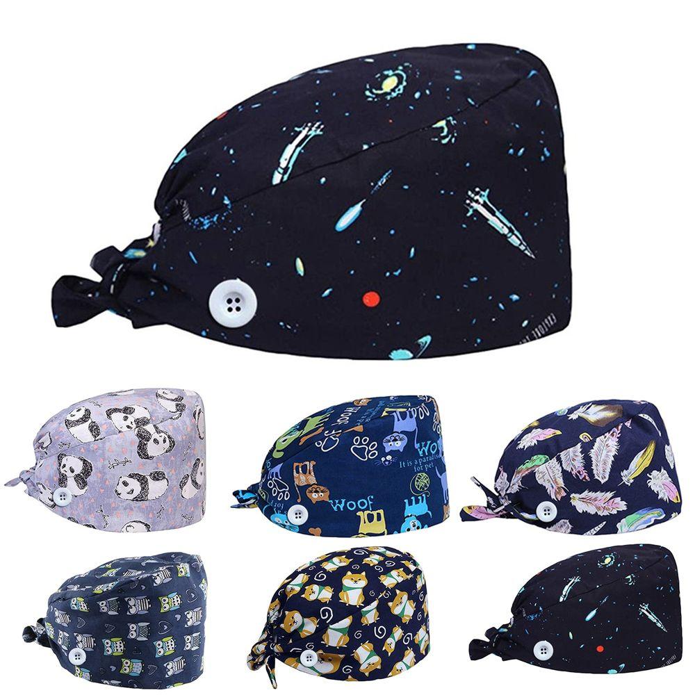 Men Women Headband Hood Ear Protection Elastic Doctor Hat With Button ...