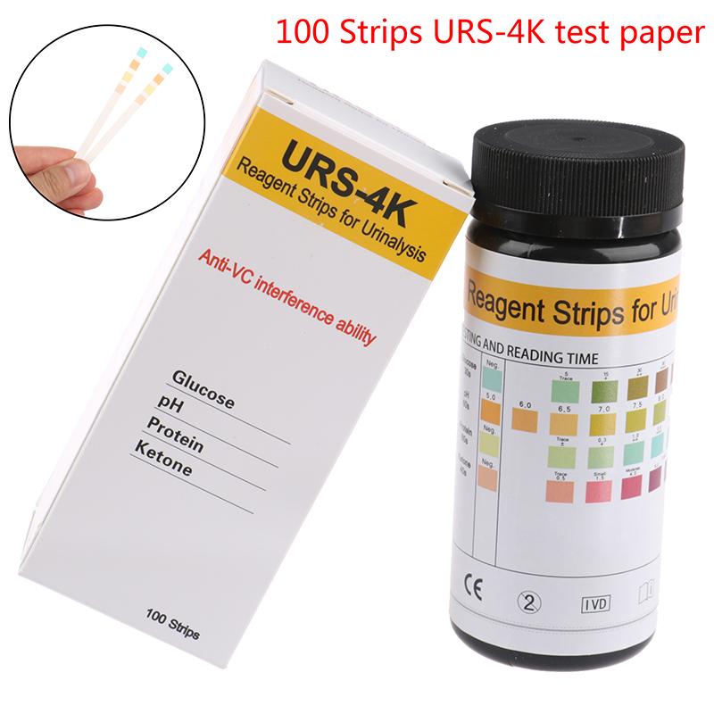 Buy 100 Strips URS-4K Glucose PH Protein Ketone Urine Test Paper Strips ...