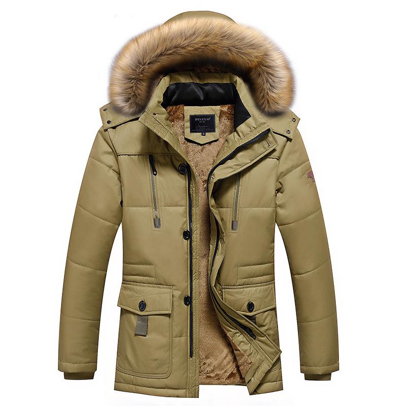 Buy Medium-length Cotton Clothing Men's Big Size Hooded Casual Jacket ...