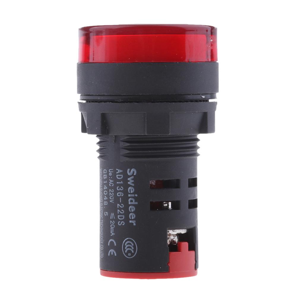 Buy AD1622DS 220V 20mA Energy Saving LED Indicator Light Red at ...