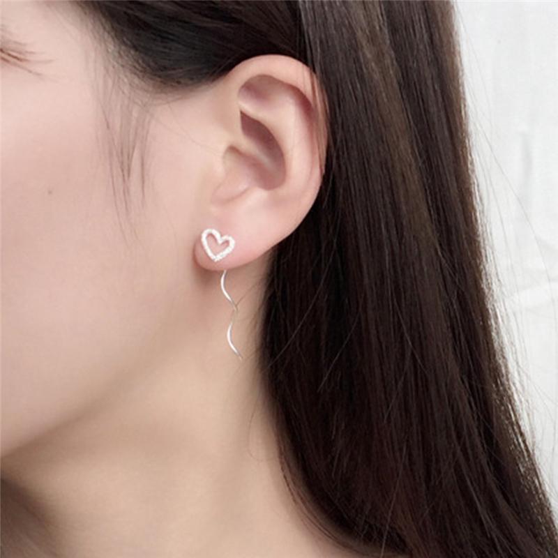 Buy Hollow Fashion Wave Dangle Frosted Heart-shaped Love Wave Threading ...