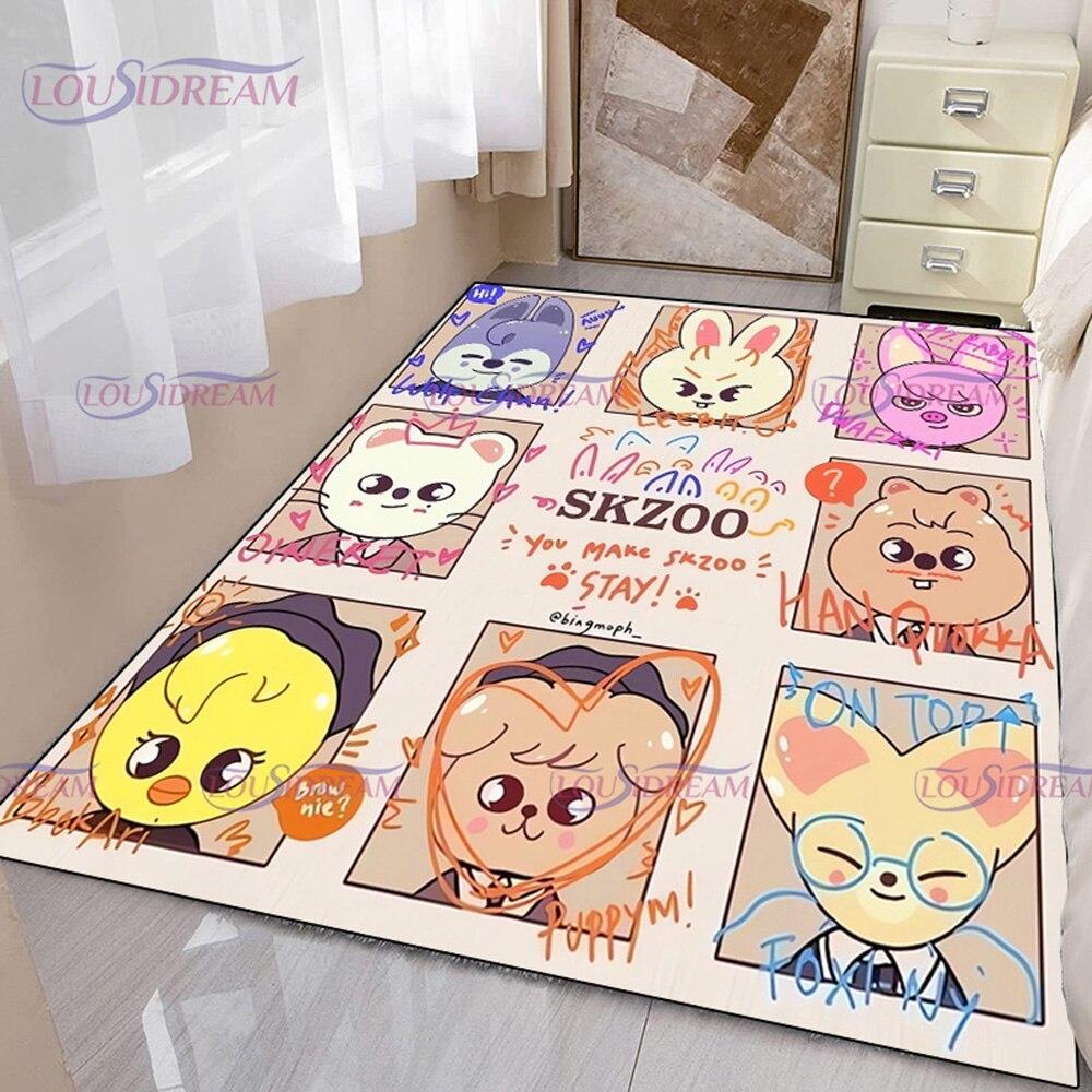 Buy Kpop Singer Stray Kids Carpets Cartoon Skzoo Carpet Floor Mat ...