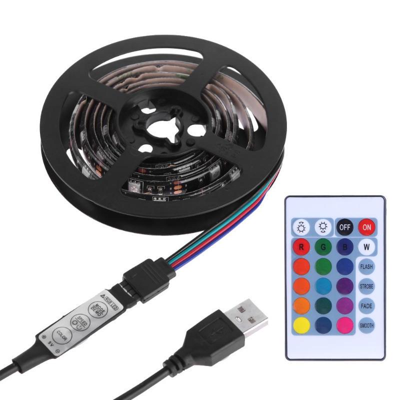 0.5/1/2/3/4/5M Computer Case Backlight USB 5050 LED Strip Blackboard+24 ...