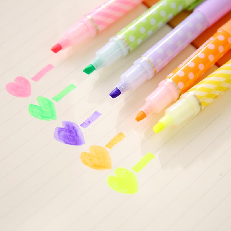 Buy 6pcs Natural color highlighters for school Fluorescent Liner book ...