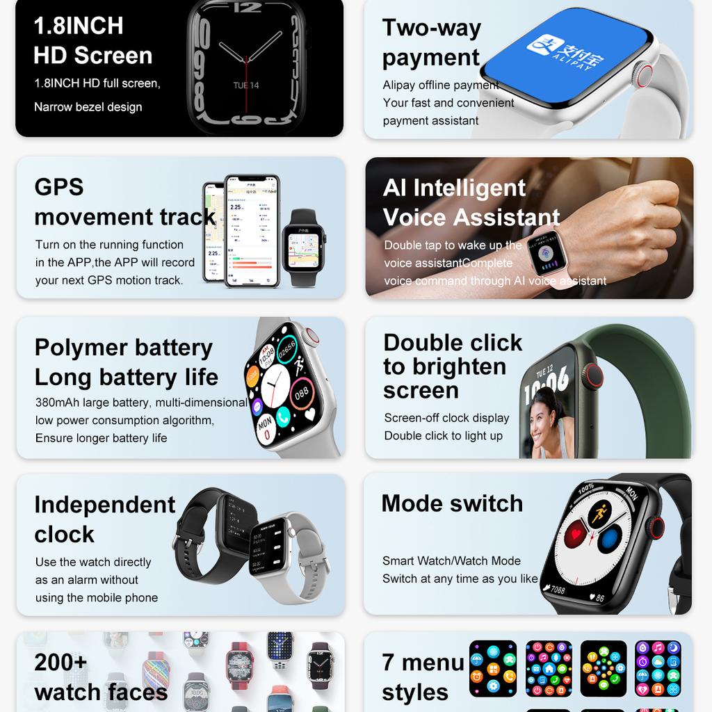 Buy Series 7 NFC Smart Watch DT7+ Women Heart Rate Alipay Sports ...
