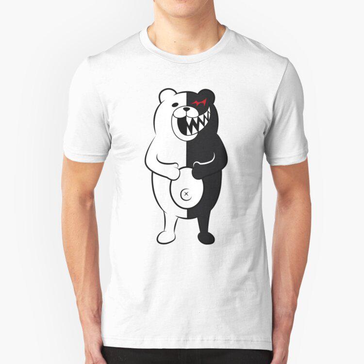 Buy Monokuma Style Cotton White Tees Summer Men T Shirts Male Casual ...