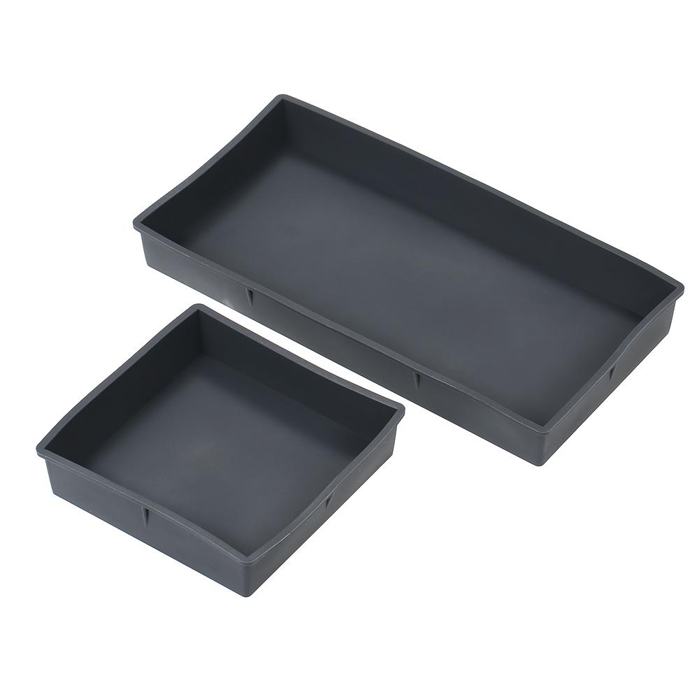 2Pcs Rectangular + 2Pcs Square Silicone Bread Cake Baking Trays Oven ...