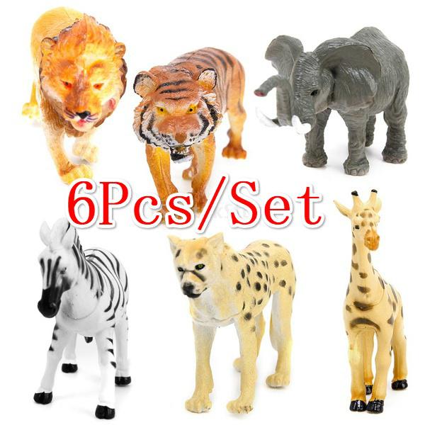 6 pcs/set Plastic Wild Animals Toy Model Set uygun fiyatlı satın alın ...