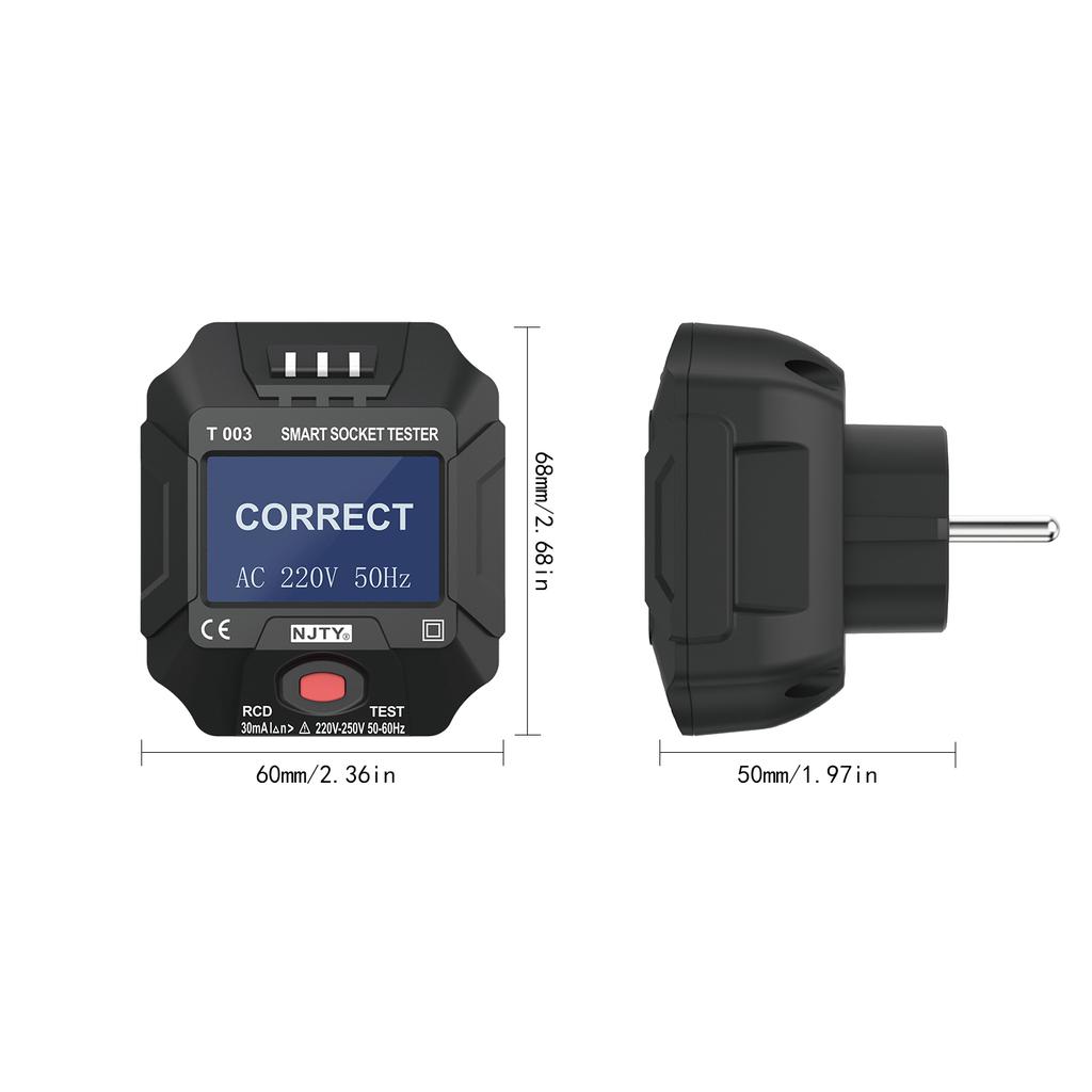 Buy 220250V EU Plug Socket Outlet Tester Smart Socket Tester Digital ...