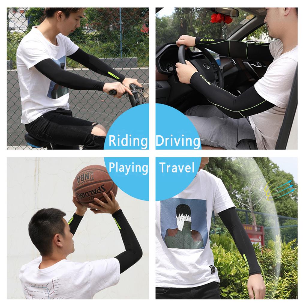 Buy A Pair Ice Silk Sunscreen Cuffs Summer Sports Armband Gloves Sleeve ...