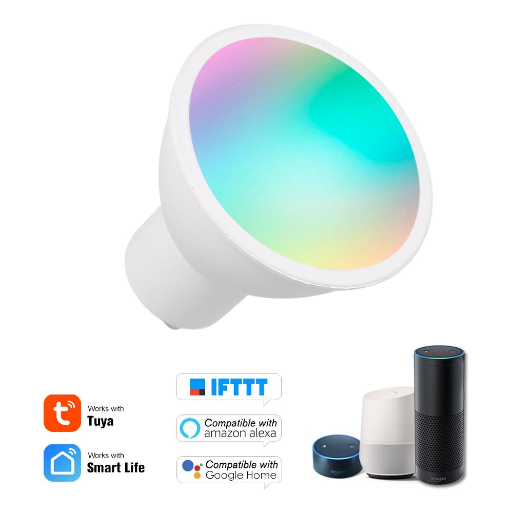 Buy WiFi Smart Bulb RGBWC LED Bulb 5W GU10 Dimmable Light Phone APP ...