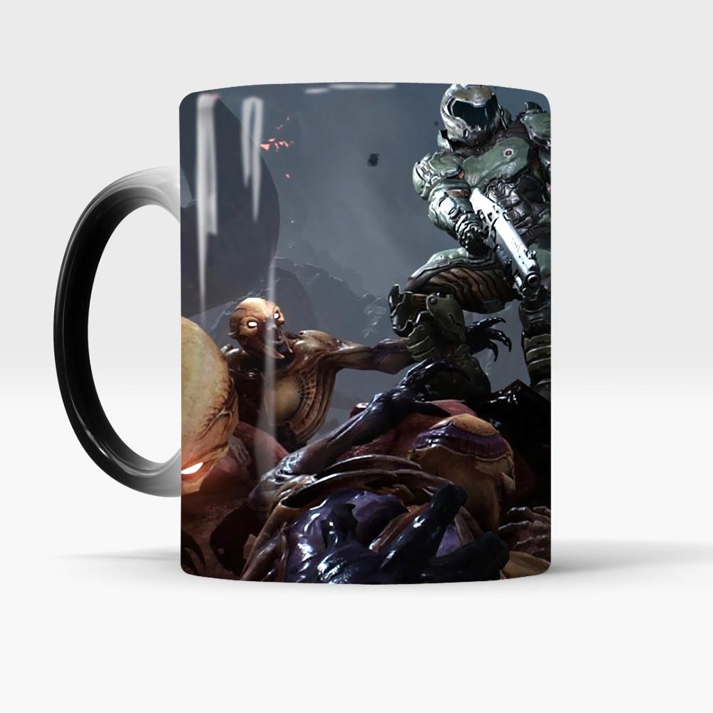 Buy DOOM Game Color Changing Coffee Mug 350ml Heat Sensitive Magic Cups ...