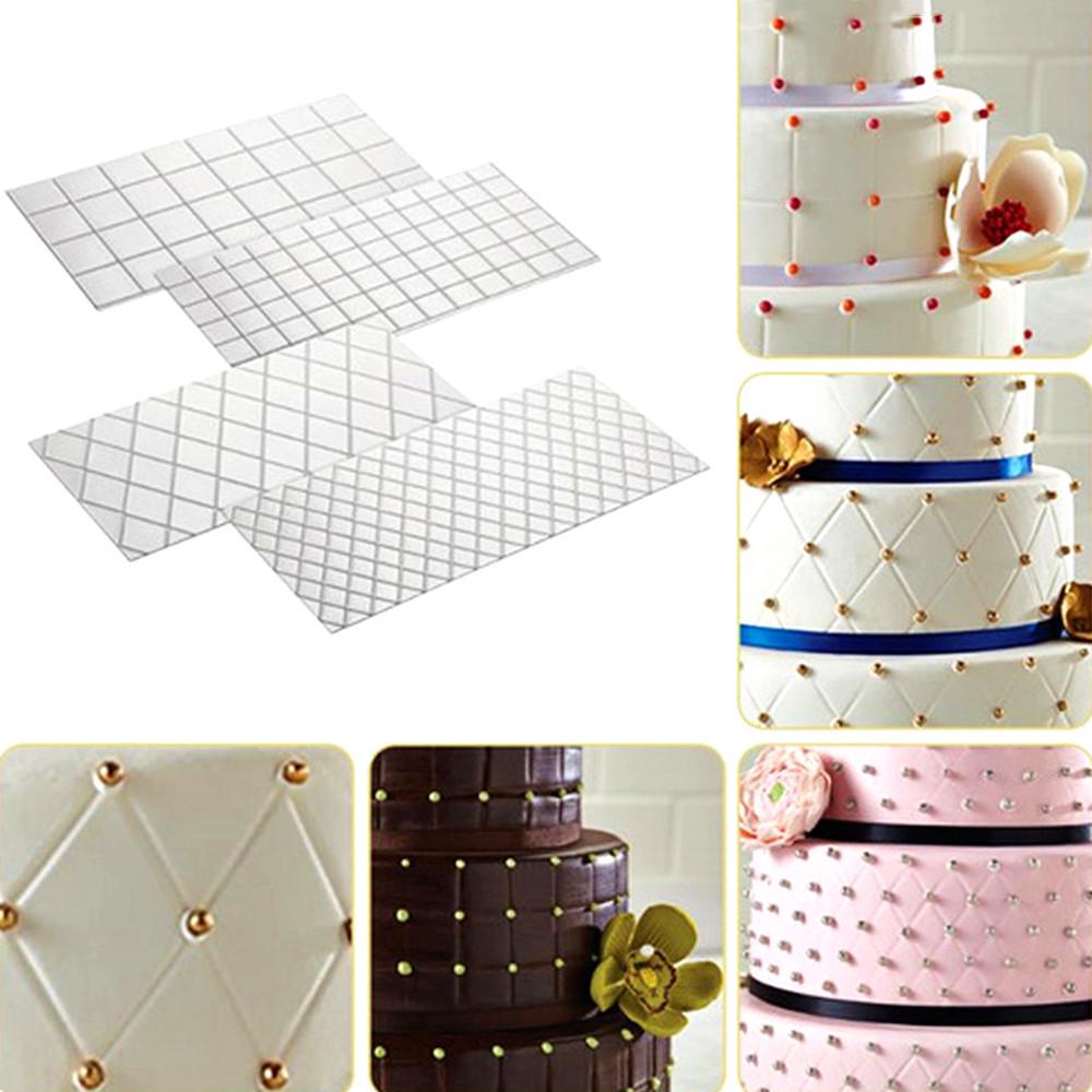 Buy DIY Cake Plastic Transparent Texture Lattic Mat Cake Border Fondant ...
