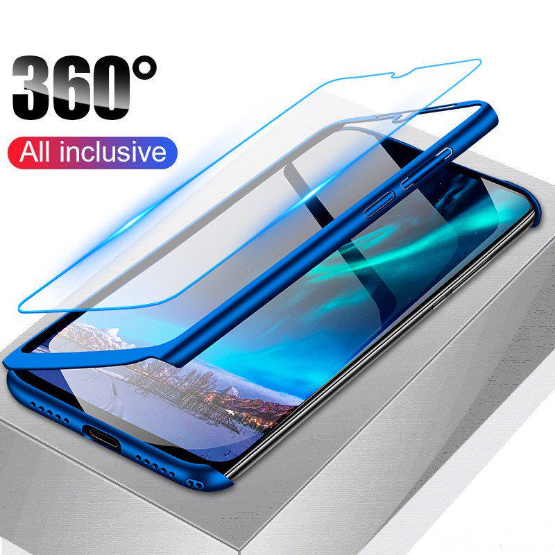 Cheap Luxury 360° Full Cover Phone Case Back Cover + Tempered Glass ...