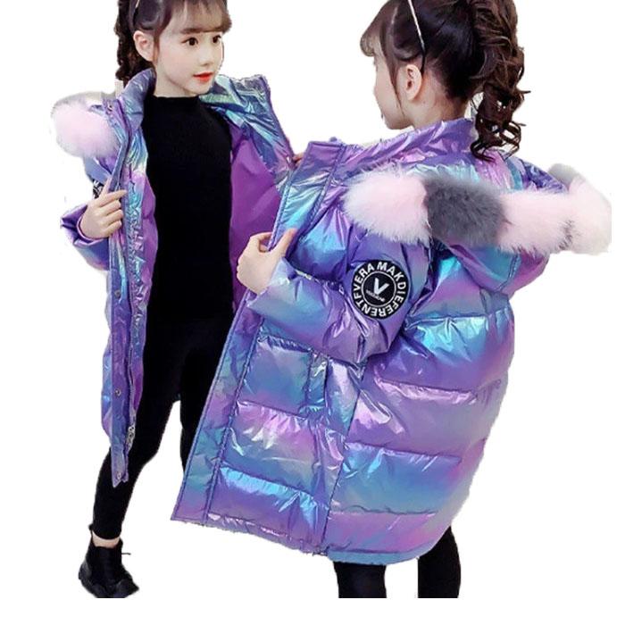 Buy Girls Down Coat Jacket Outwear Thicken Hooded Zipper Children's ...