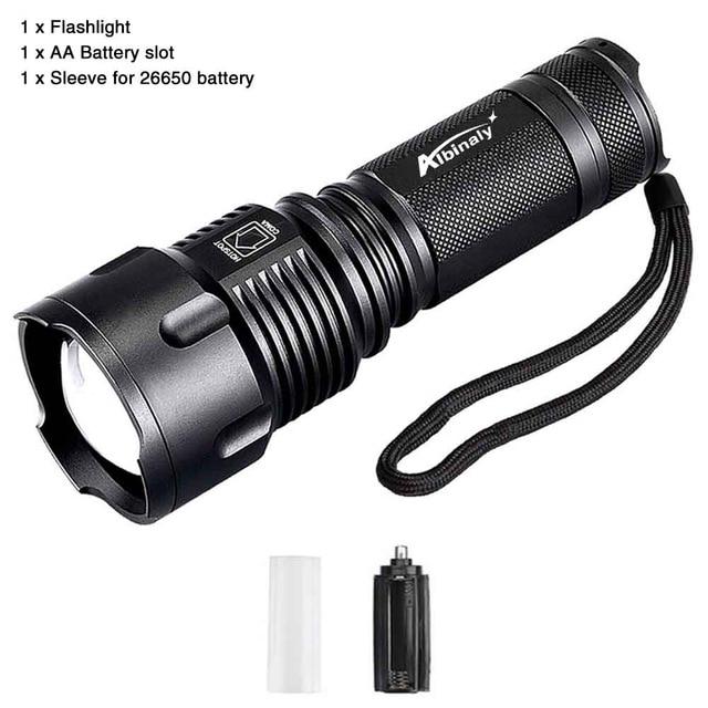 Buy Albinaly Powerful LED Flashlight CREE XML-T6 Lumens 10000 Zoomable Waterproof Torch for ...
