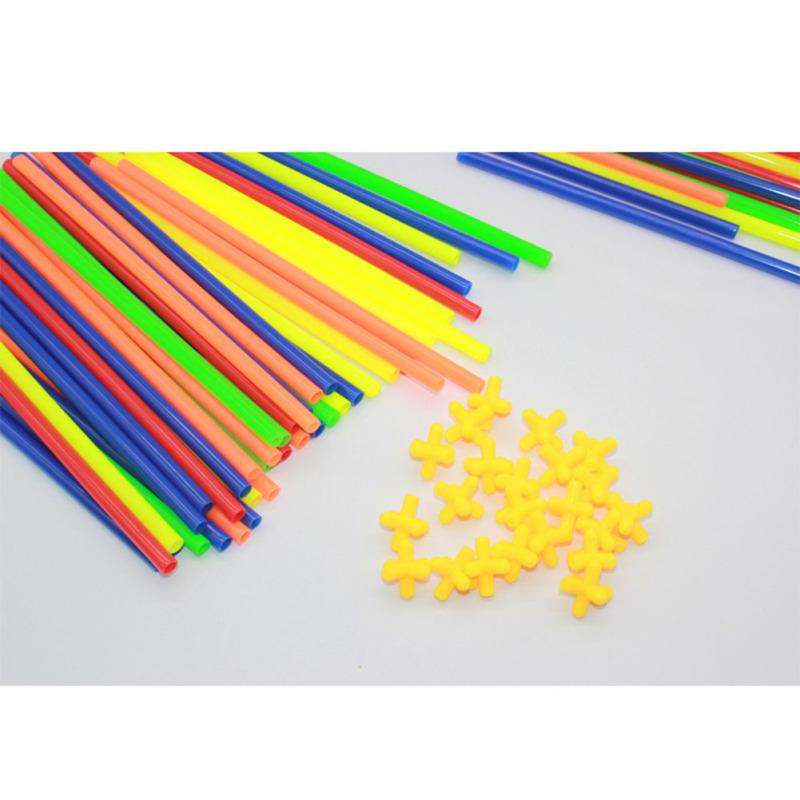 Buy Colorful 4D DIY Straw Building Blocks Joints Plastic Stitching DIY ...